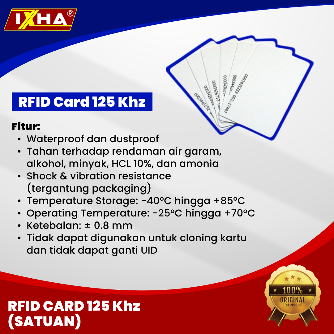 RFID CARD 125 Khz - IXHA Merk Barrier Gate , alat safety, software dan ...