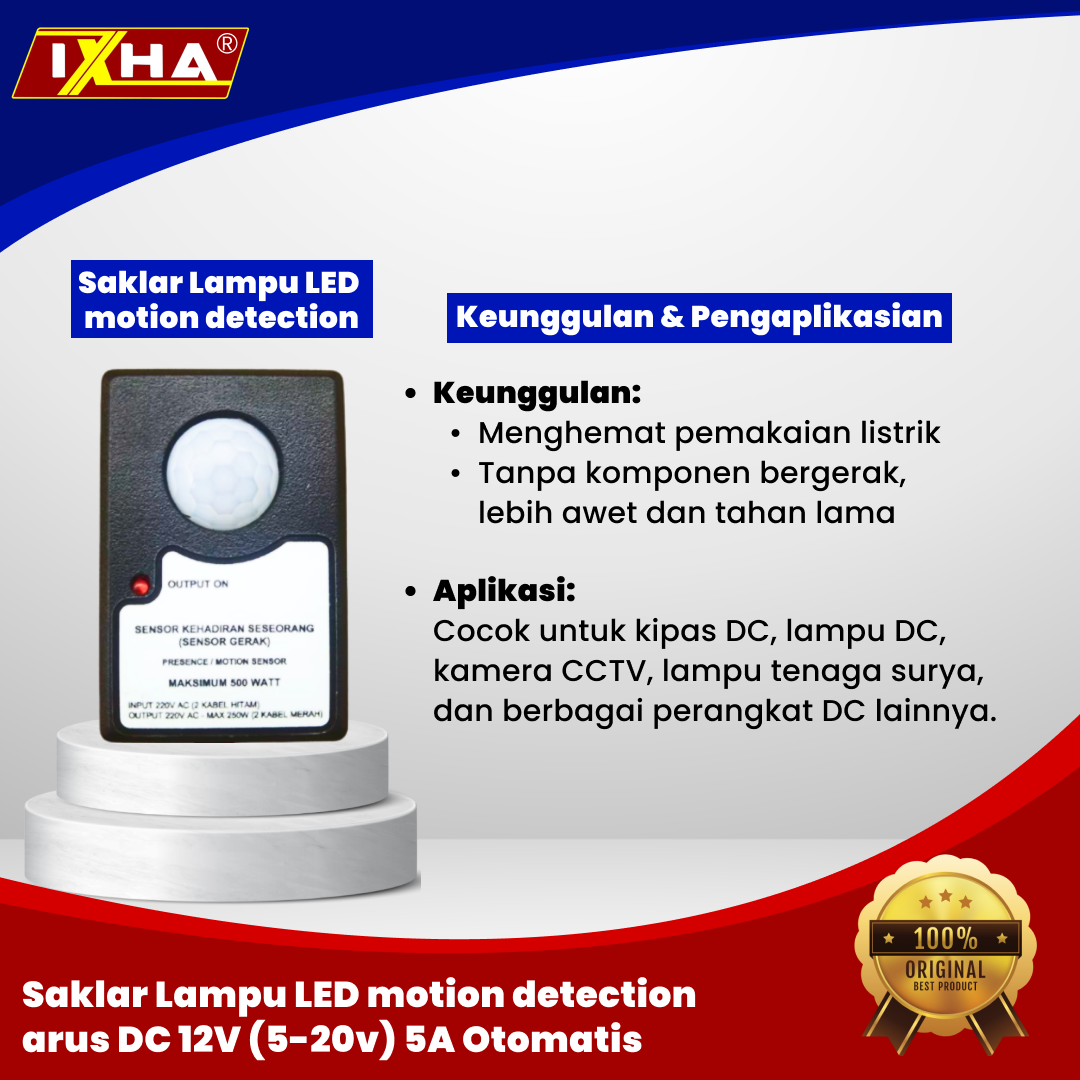 Saklar Lampu LED motion detection arus DC 12V (5-20v) 5A Otomatis ...