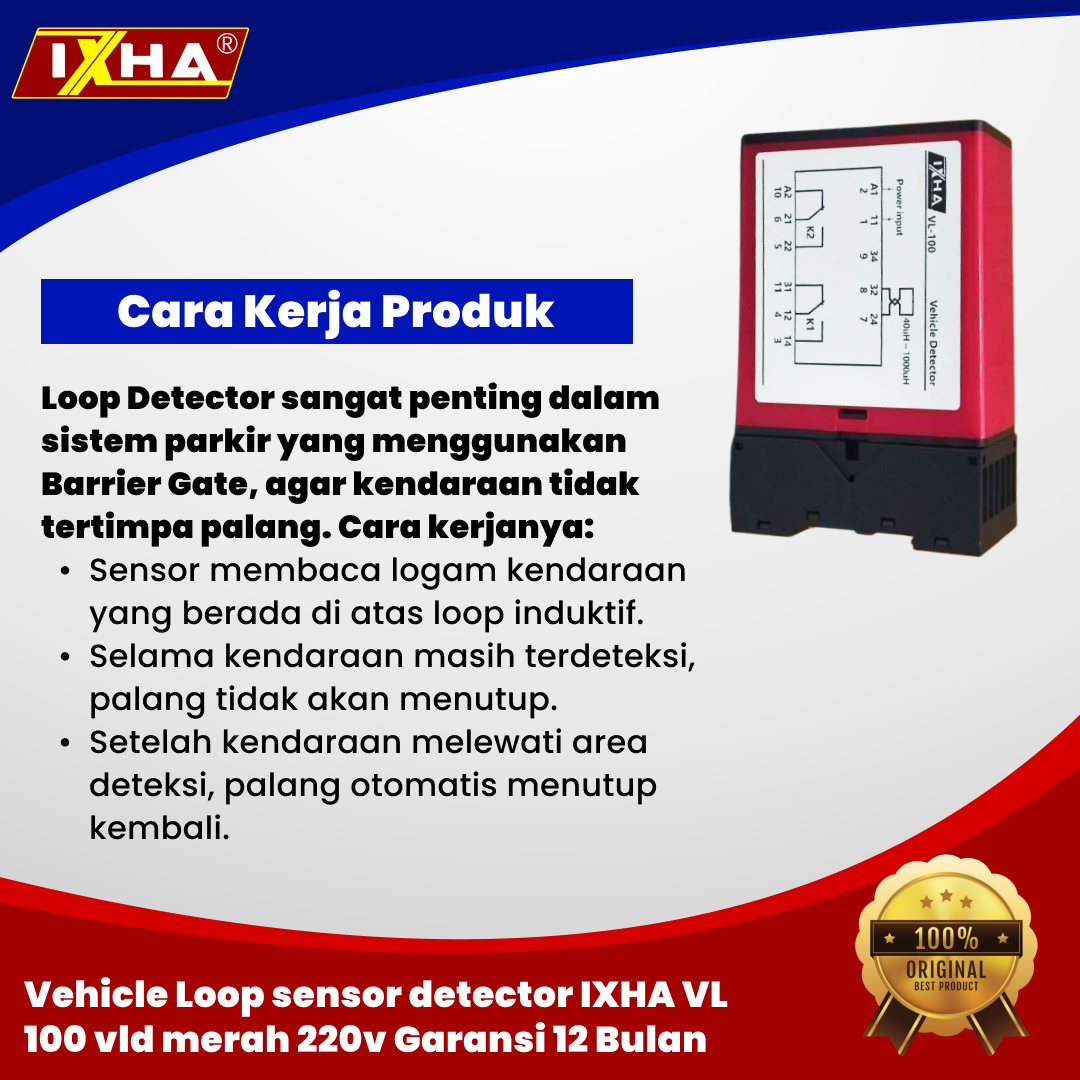 Vehicle Loop sensor detector IXHA VL 100 vld merah 220v Garansi 12 ...