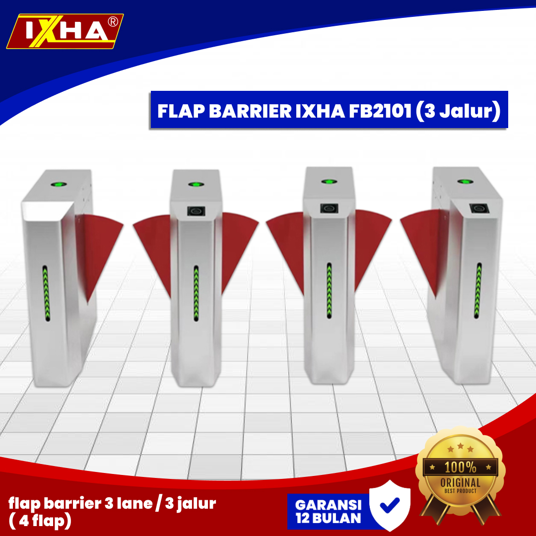 flap barrier 3 jalur / 3 lane ( 4 flap) - IXHA Merk Barrier Gate , alat ...