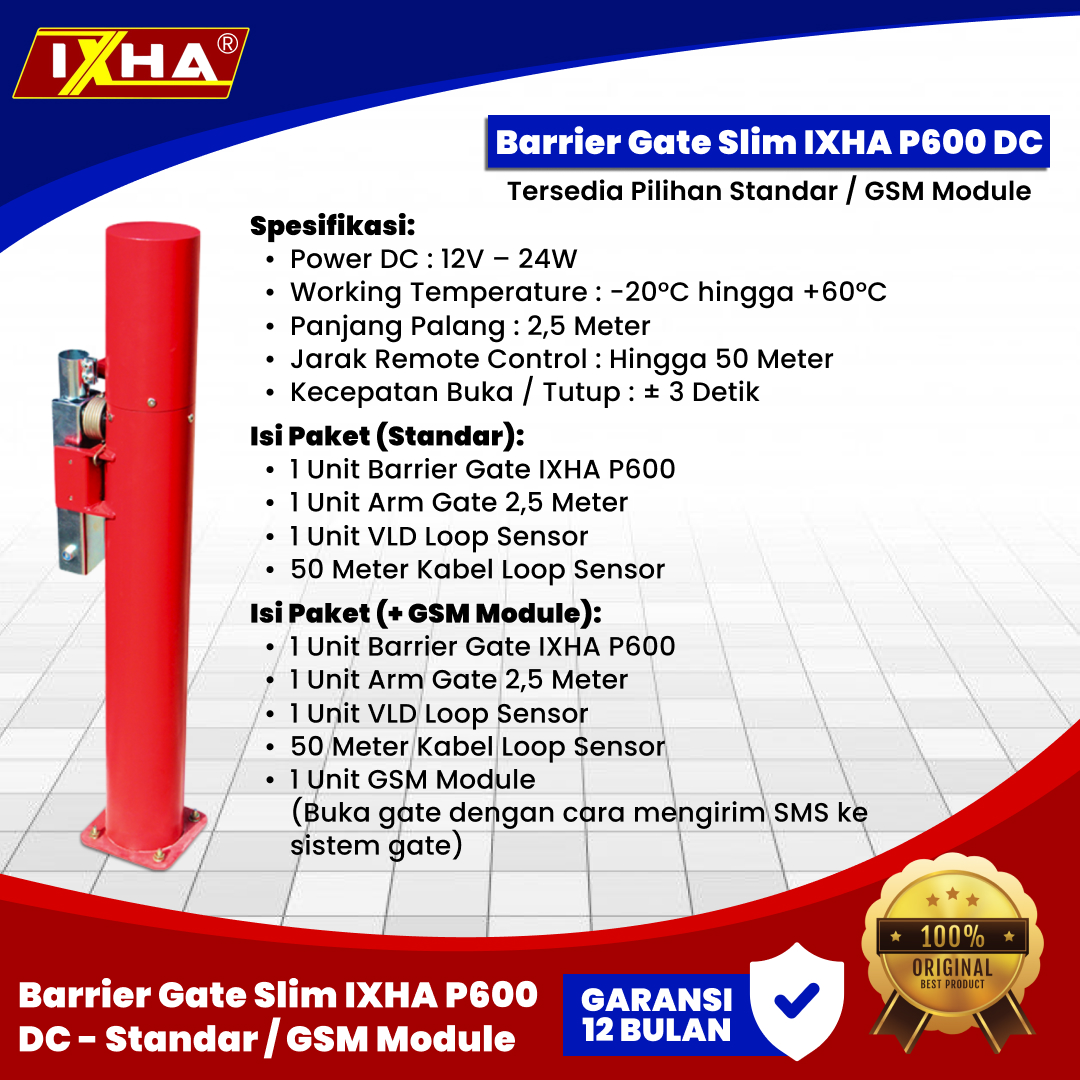 Portal Otomatis Barrier Gate Slim IXHA P600 DC – + GSM Module - IXHA ...