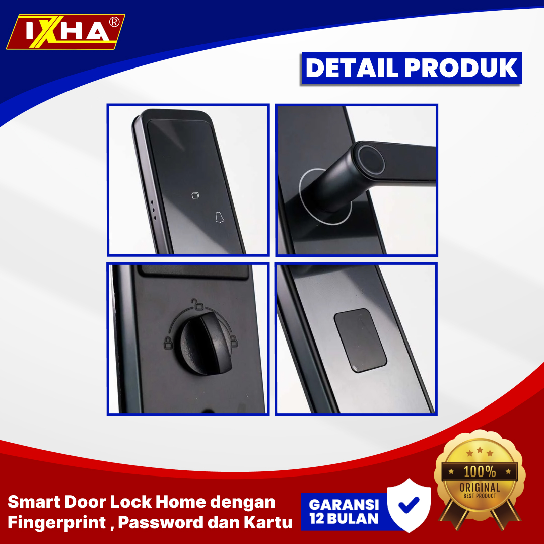 Smart door Lock Home gagang pintu menggunakan Fingerprint , Password ...